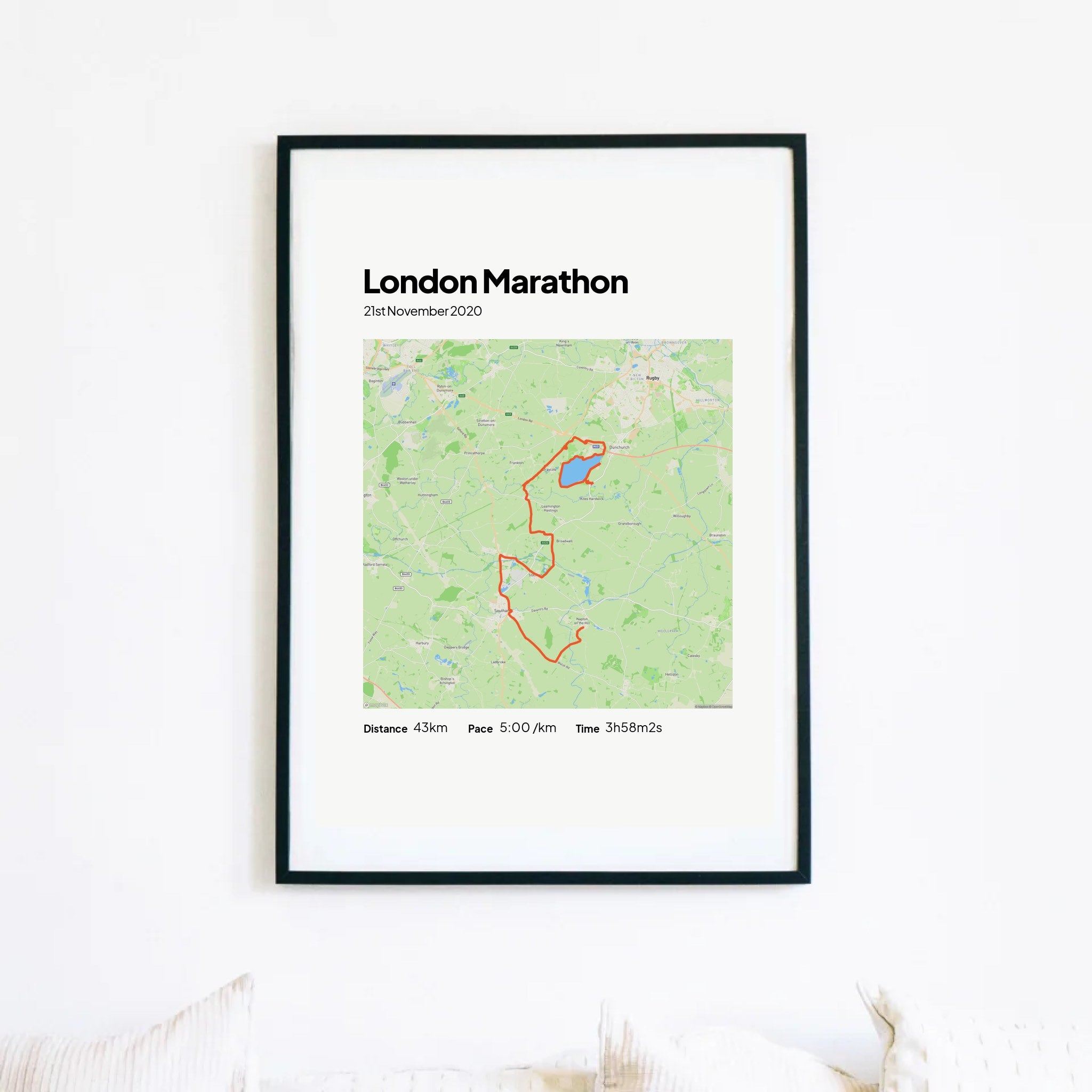 Personalised Running Strava Poster Art Print | Printed Little Things