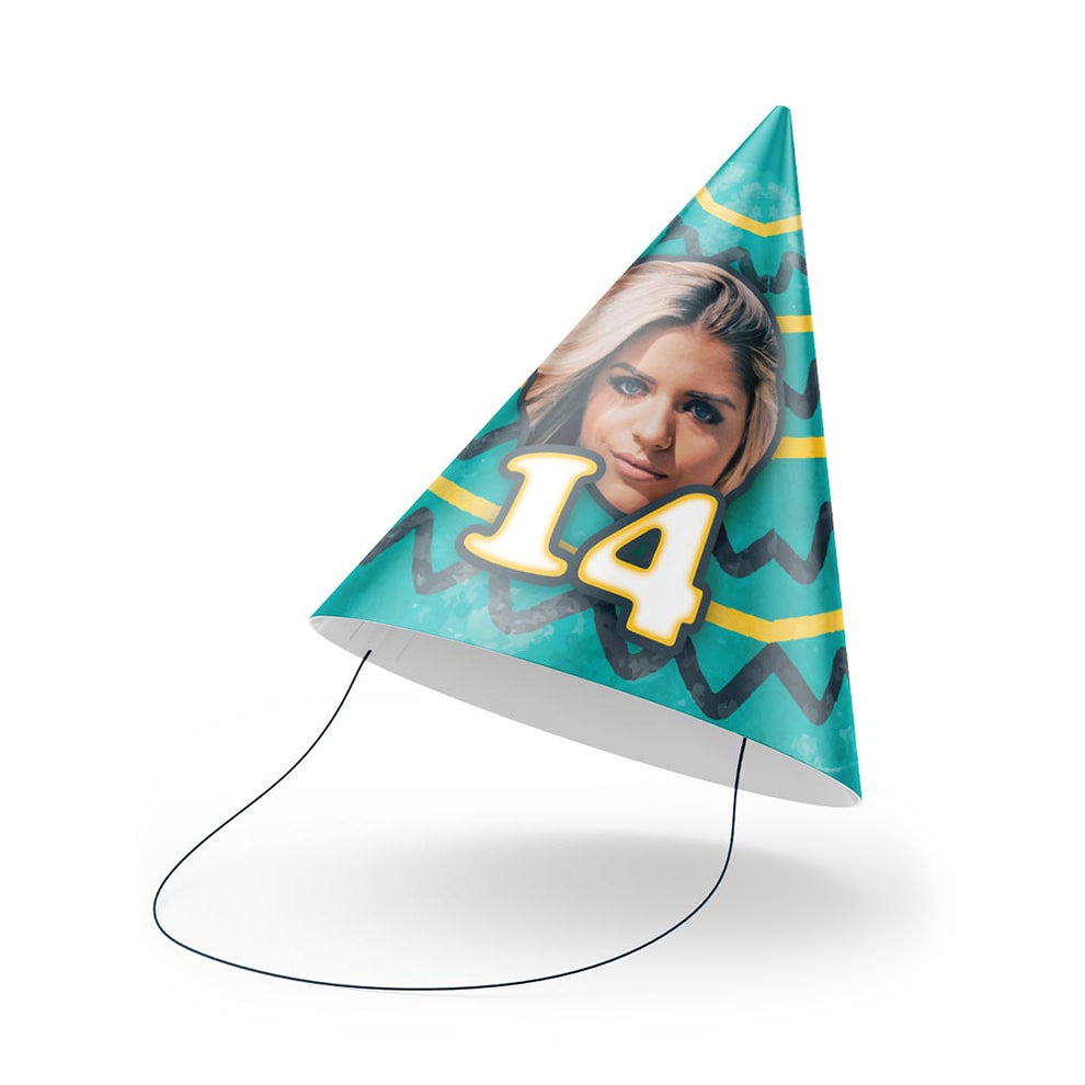 Birthday Age & Face Personalised Party Hats – Printed Little Things