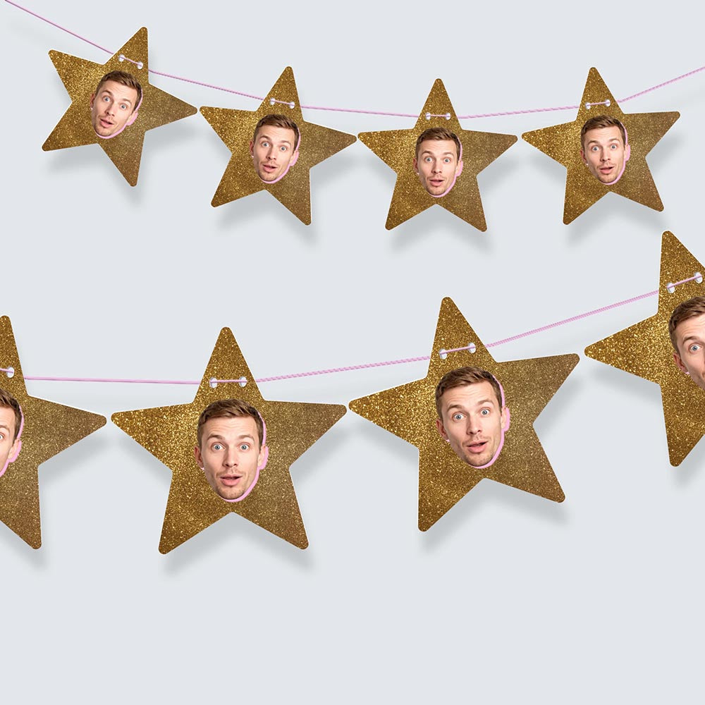 Personalised Faces in Stars Printed Bunting – Printed Little Things
