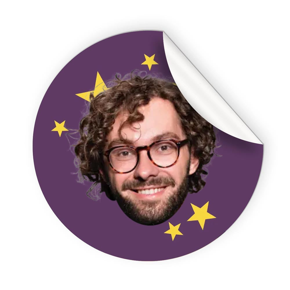 Personalised Birthday Face and Stars Stickers | Printed Little Things
